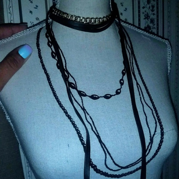 Jewelry | New Chocker W Gold Chain Triple Band | Poshmark